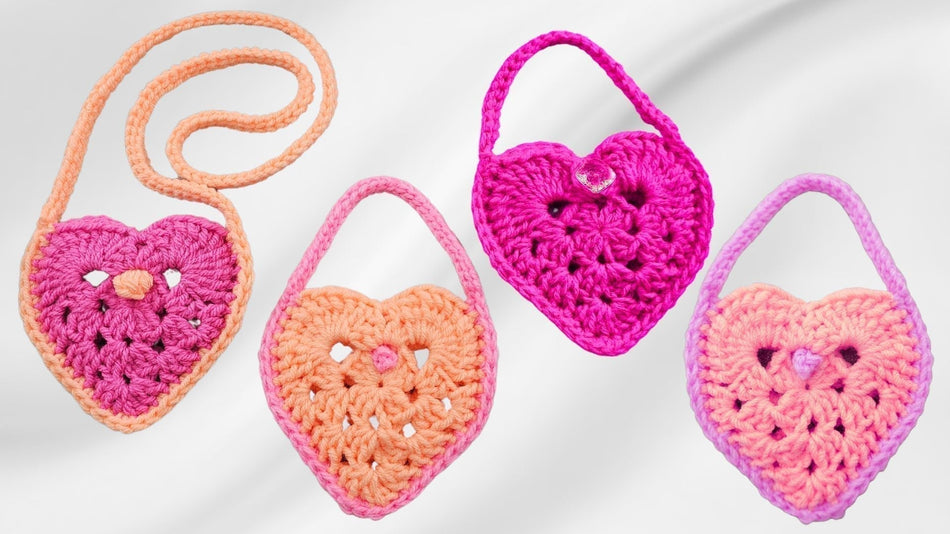 Crochet a Cute Heart Bag - Easy DIY Pattern for Beginners