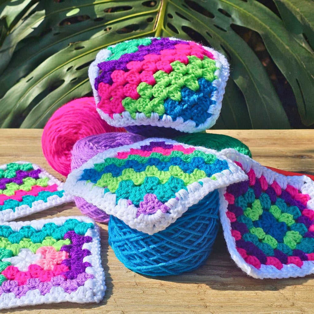Colorful Diagonal Granny Square Pattern to Mix & Match