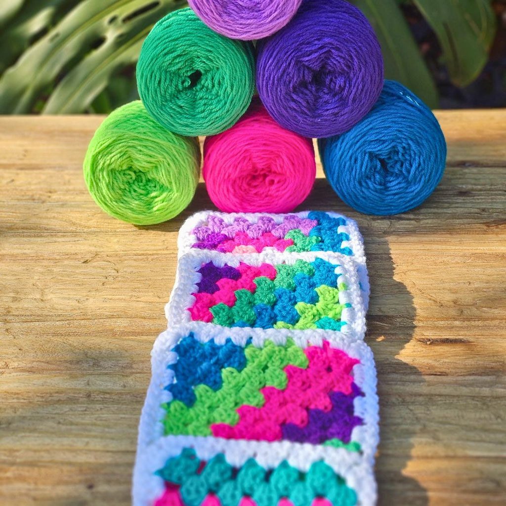 Colorful Diagonal Granny Square Pattern to Mix & Match