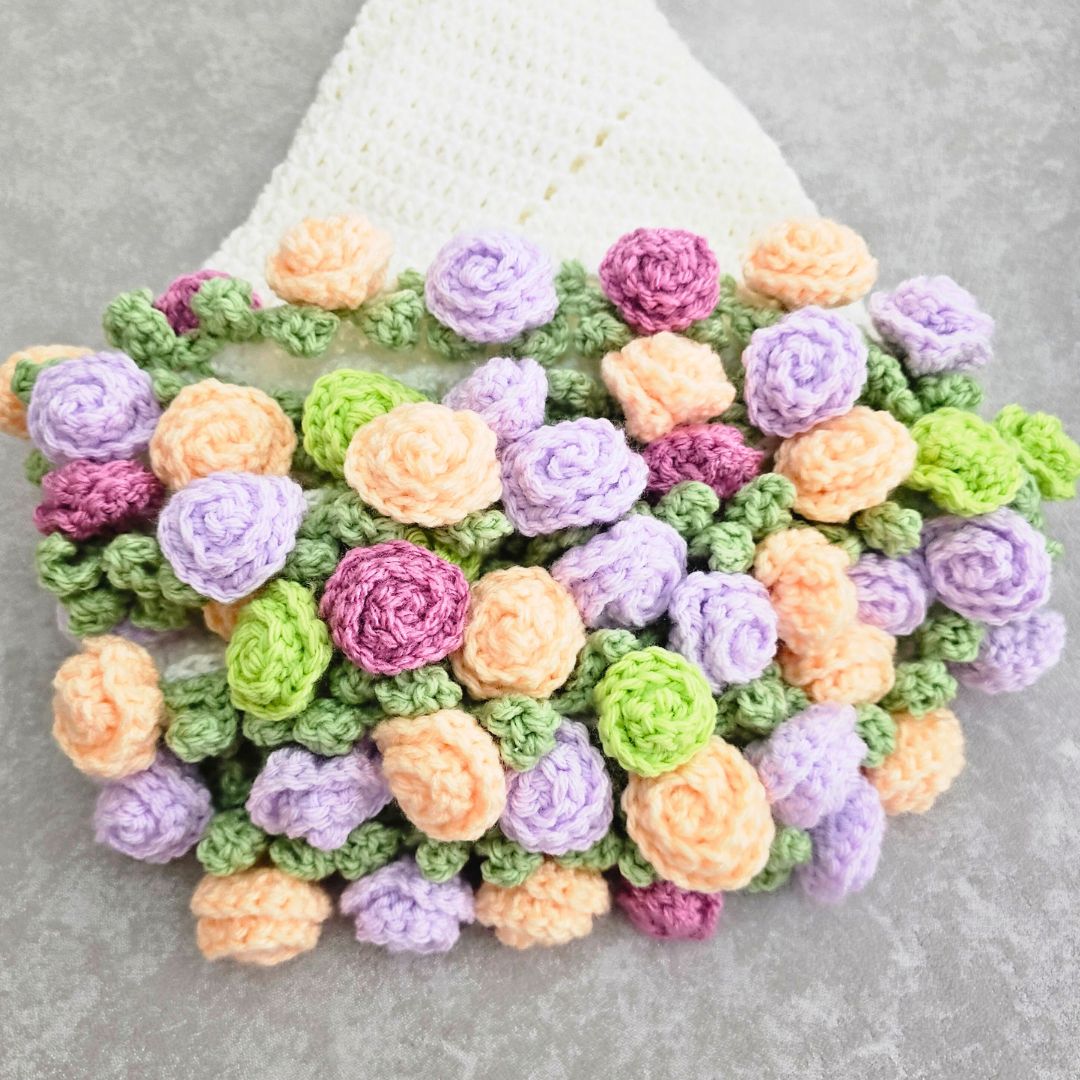 Easy Rose Flower Bouquet Blanket Crochet Pattern
