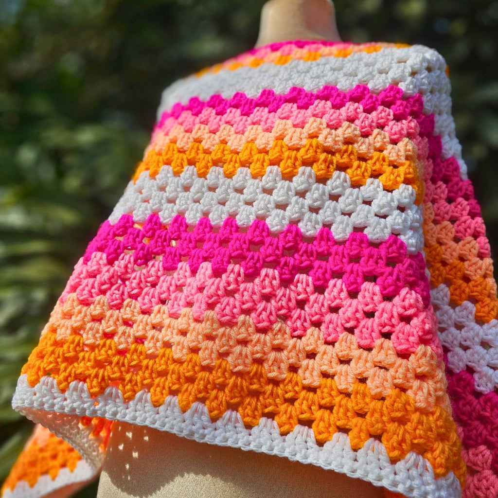 Granny Stitch Poncho Pattern – Easy Crochet for Beginners