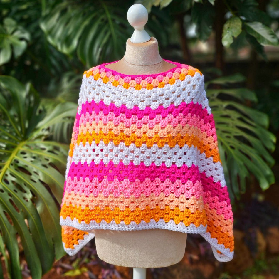 Granny Stitch Poncho Pattern – Easy Crochet for Beginners