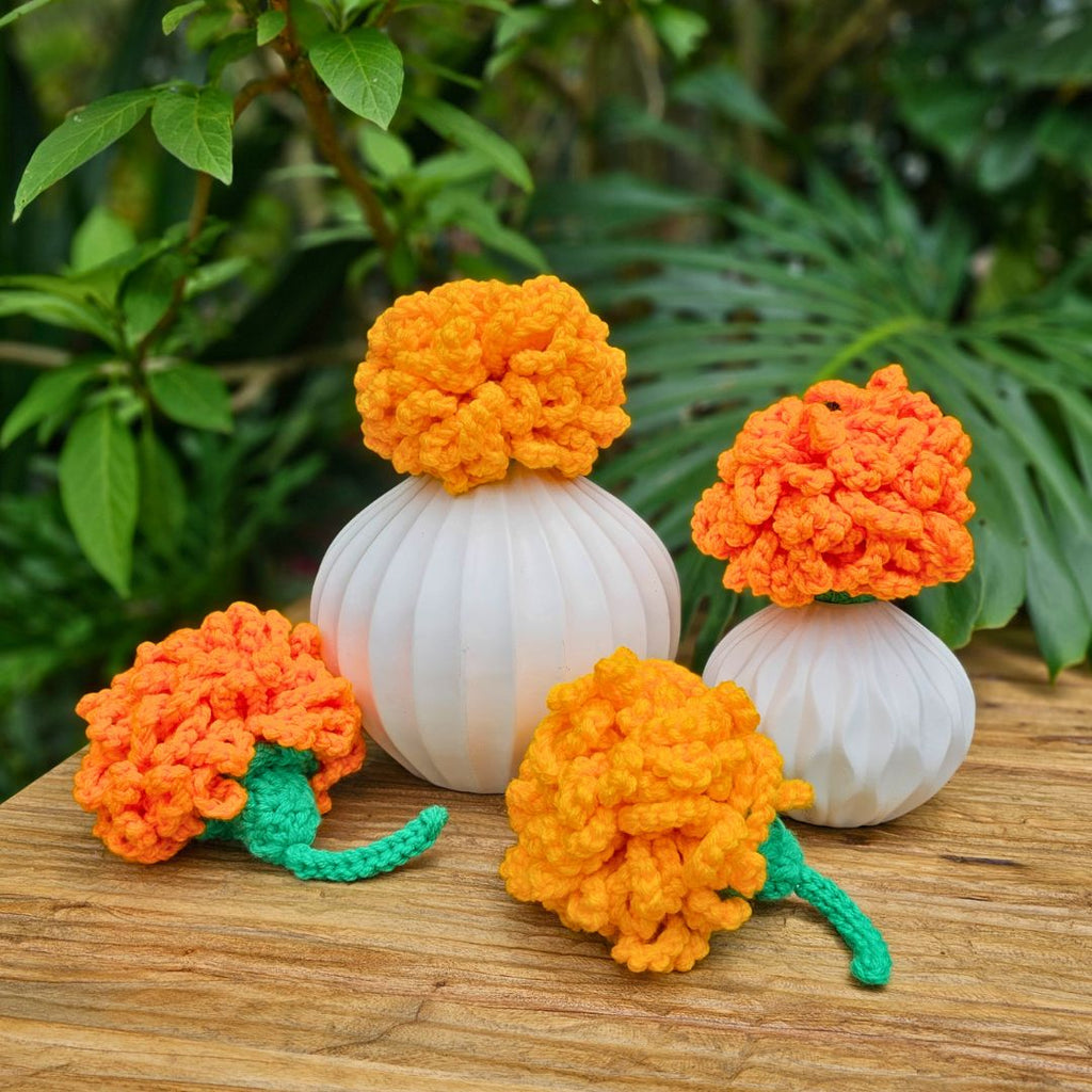 Giant Marigold Crochet Pattern for Easy DIY Diwali Decor!