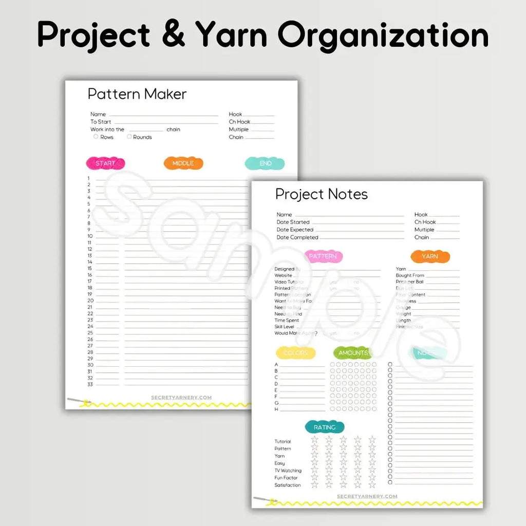 Crochet Life & Productivity Planner 2025 - 62 Page Bundle - Secret