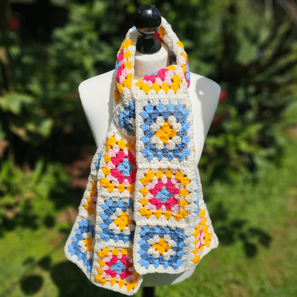 Granny Square Scarf - Elsbeth Inspired Collection - Secret Yarnery