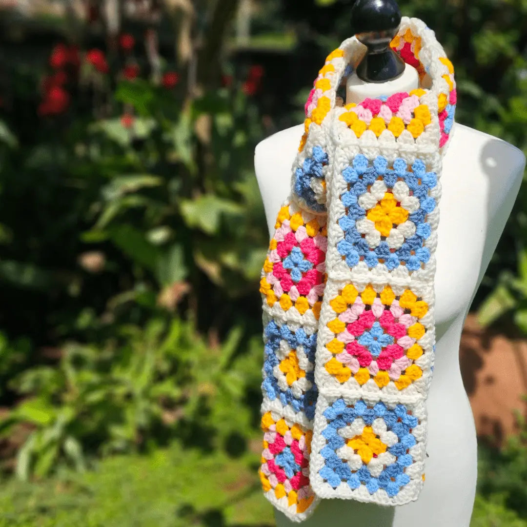Granny Square Scarf - Elsbeth Inspired Collection - Secret Yarnery