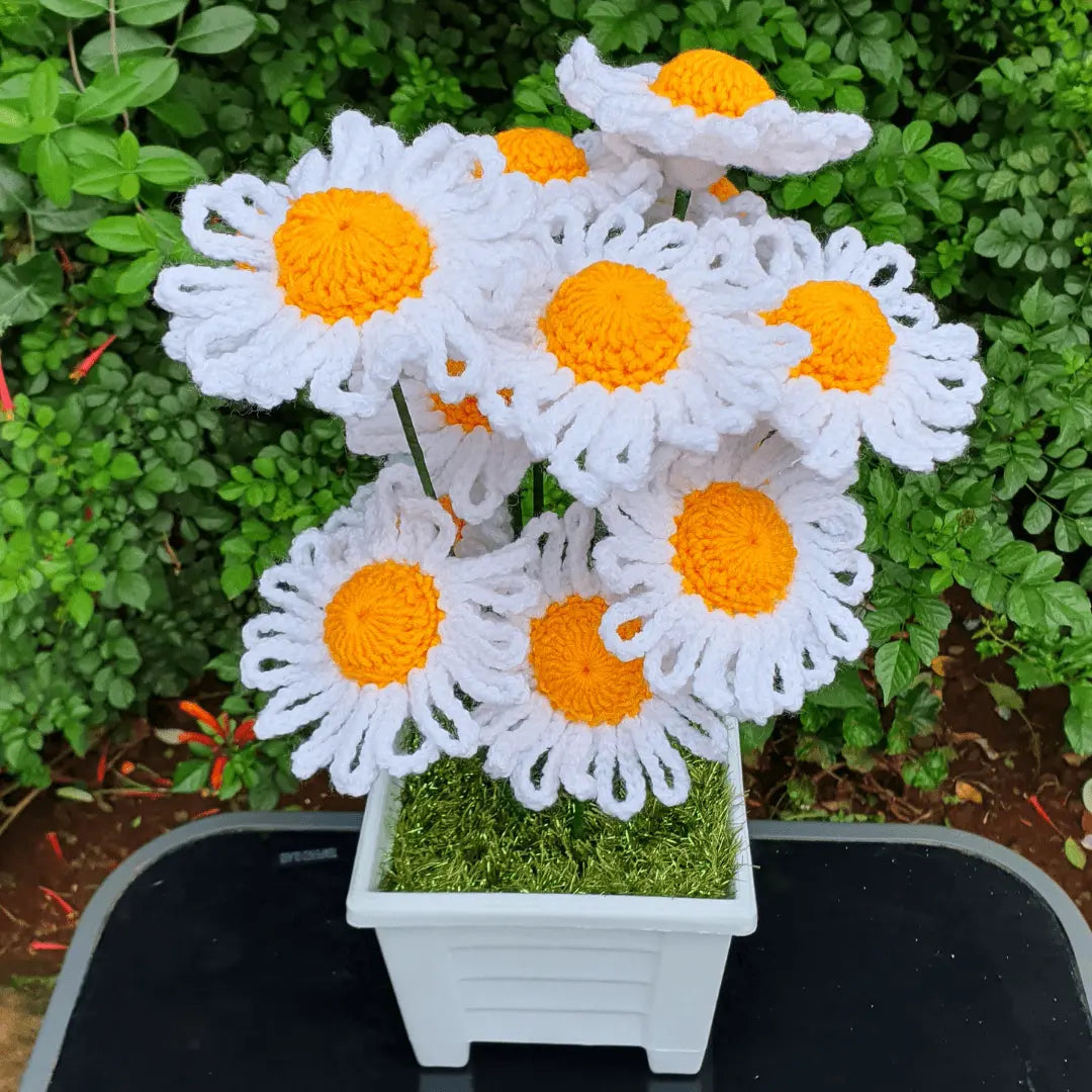 Amazing Crochet Daisy Flower Plant Pot - Secret Yarnery