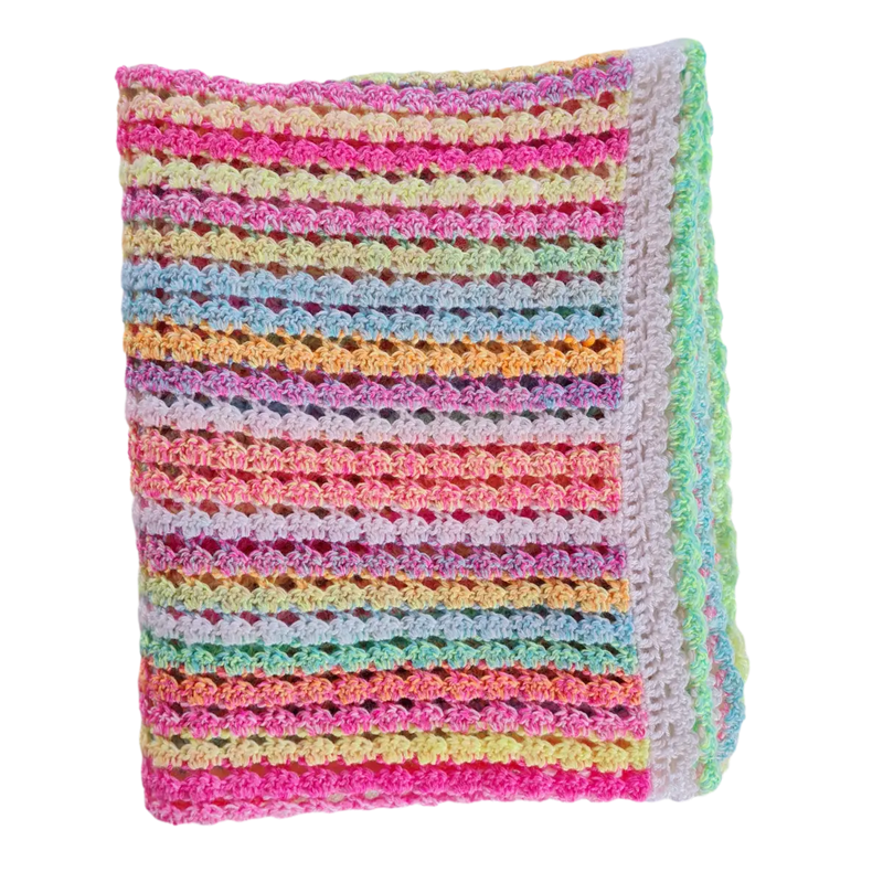 Candy Cradle Crochet Baby Blanket with Stacking Shells Border - Secret ...